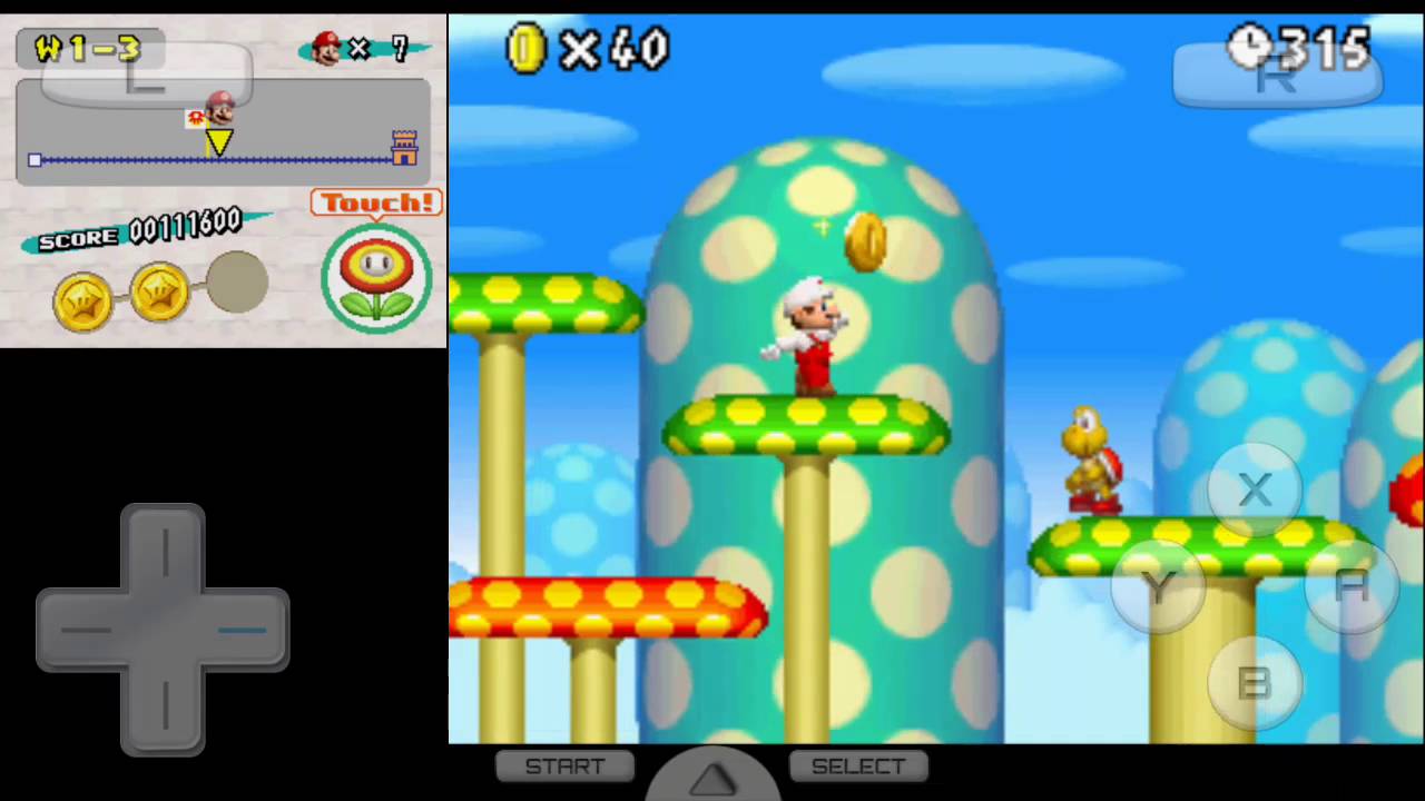Super Mario Bros ds Emulator on note 4 w1 - YouTube