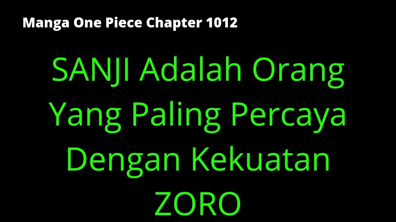 One piece chapter 1012 | manga - YouTube
