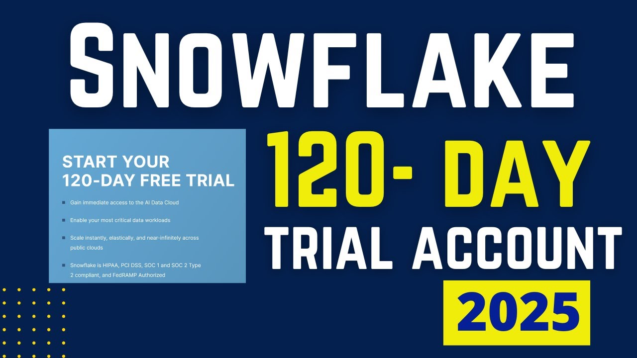 How to create Snowflake 120-Day trial account? | How to create a ...