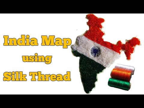 How to make India map using Silk Thread and Punching needle | Republic ...