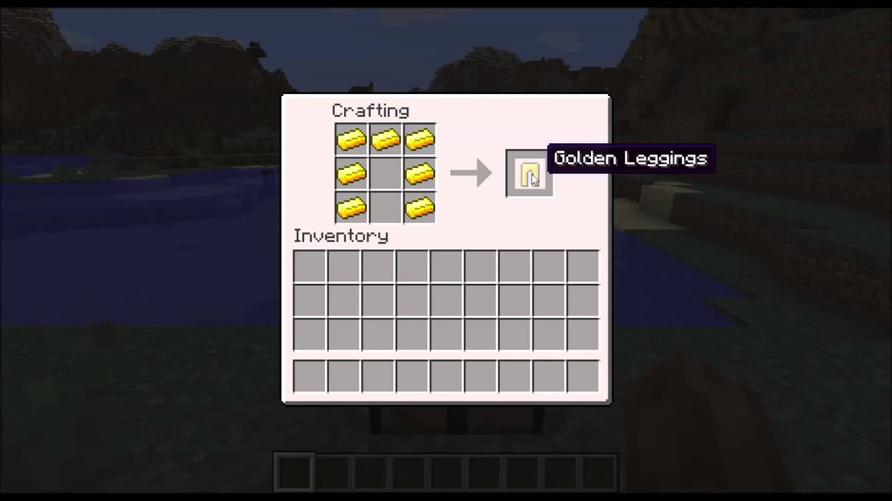 Minecraft: How to make Golden Leggings - YouTube