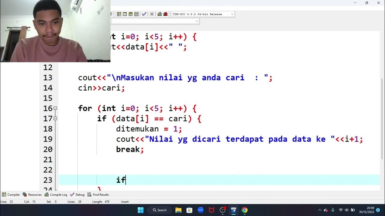 PRAKTIKUM ALGORITMA PEMOGRAMAN C++ (SEARCH & SORTING) - YouTube