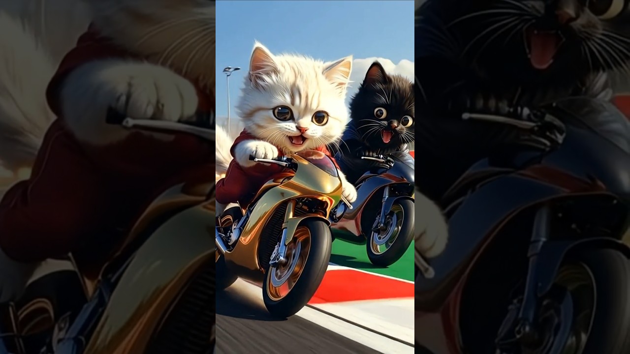 Viral cat - Meow Meow motor cycle-Cute kitties riding 😻 - YouTube