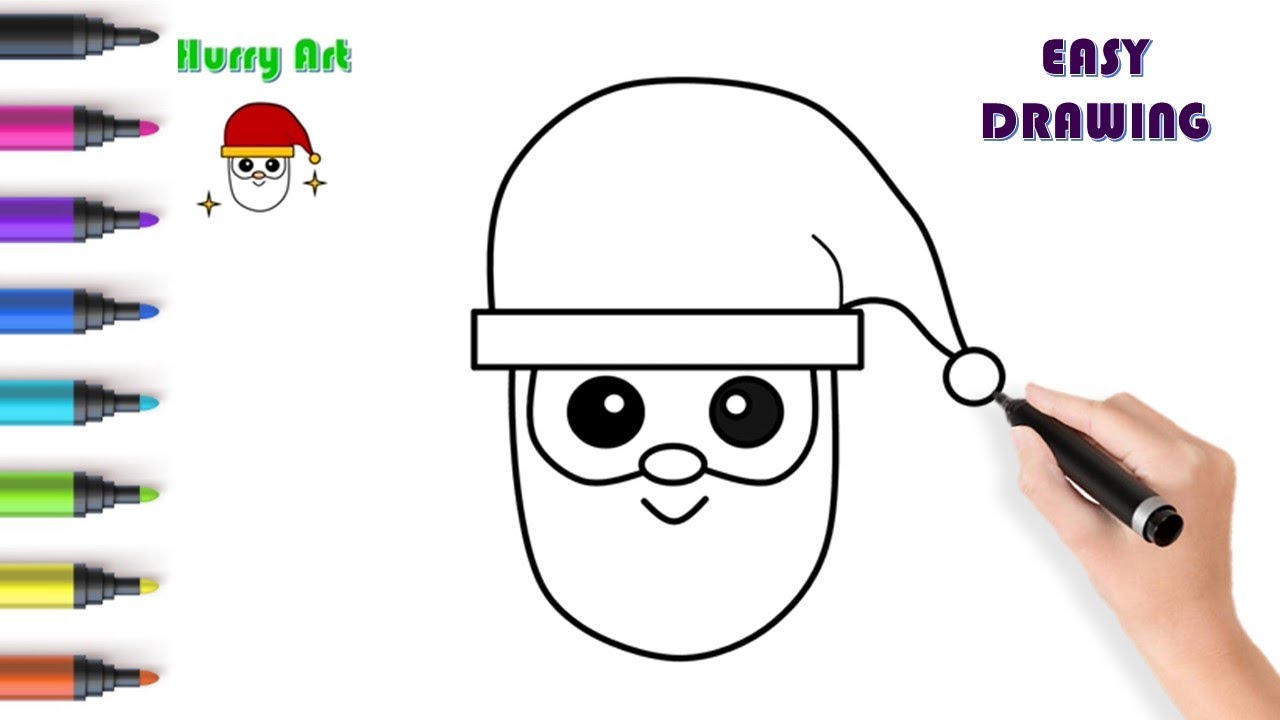 SANTA CLAUS EASY AND SIMPLE DRAWING TURORIAL STEP BY STEP - YouTube