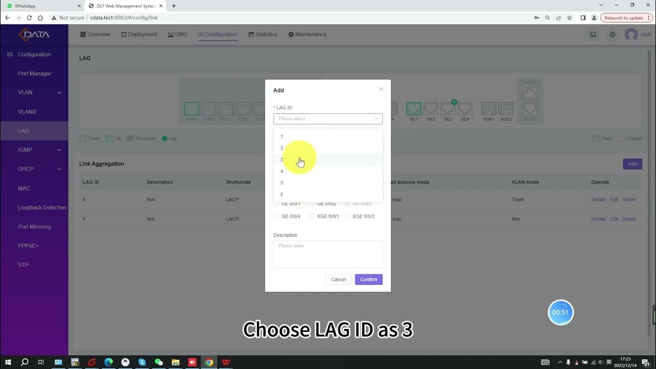 Configure Port Link Aggregation | C-Data OLT Web Tutorial - YouTube