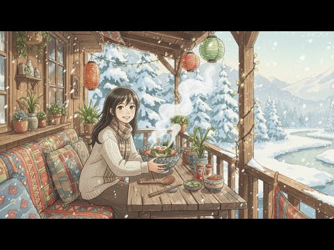 A Winter Day at the Cabin by the Stream, Making Hot Tantan Ramen 🍜 | Cooking Animation