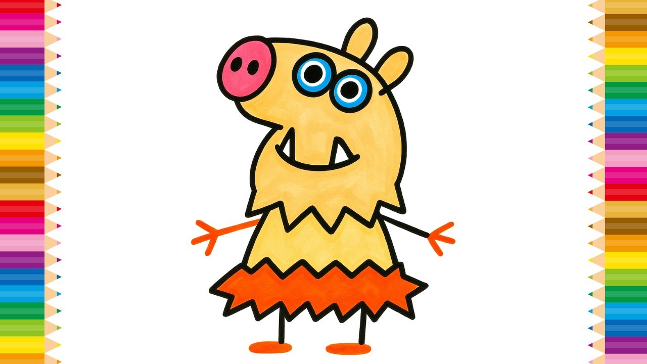 Demon Pig Peppa Halloween | Fun Spooky Drawing Tutorial - YouTube