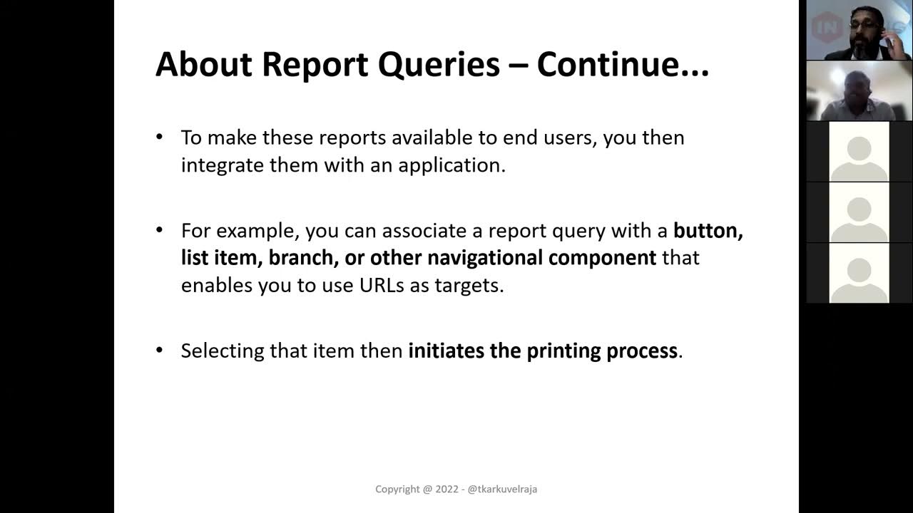 Report Queries and Report Layout in Oracle APEX | Hosted by Varughese Mathew - YouTube