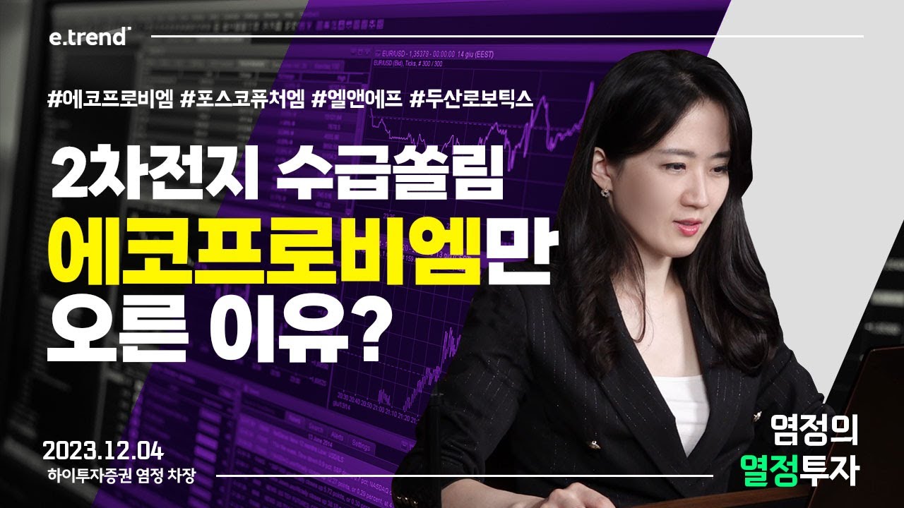 2차전지 수급쏠림 에코프로는 하락하고 에코프로비엠만 오른 이유 하이투자증권 염정 차장 Youtube