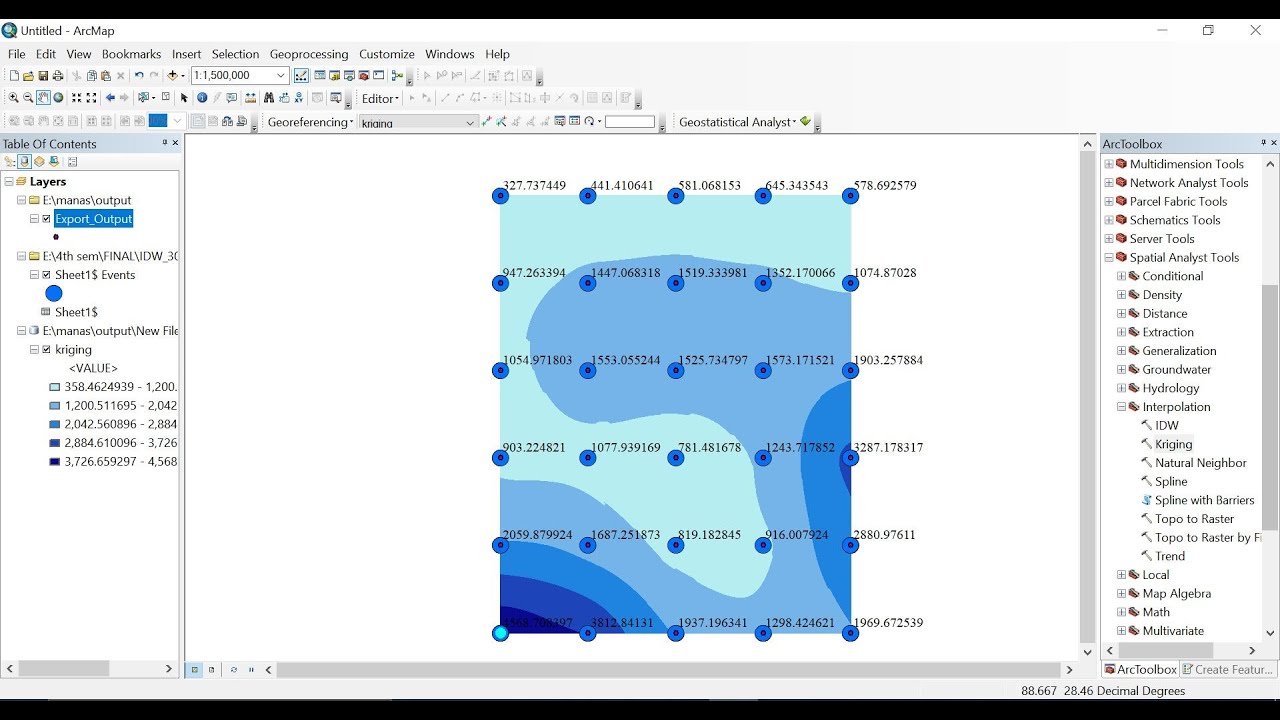 Create kriging in rainfall weather station in Arc Gis 10.5. - YouTube