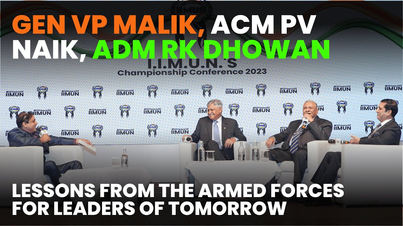 General V.P. Malik, Adm R.K Dhowan & ACM P.V. Naik at I.I.M.U.N.'s ...