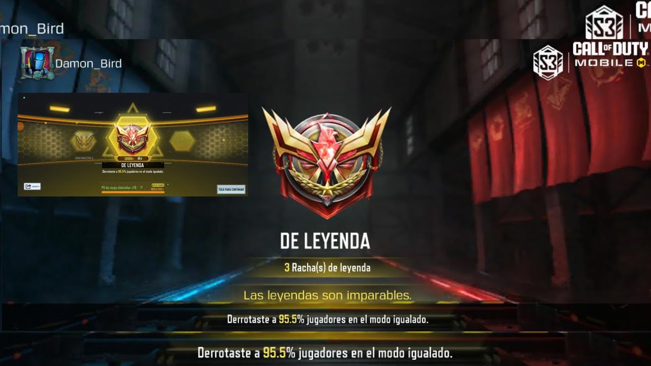 A 3 días del reinicio de rangos - Leyenda en MJ - COD Mobile - YouTube