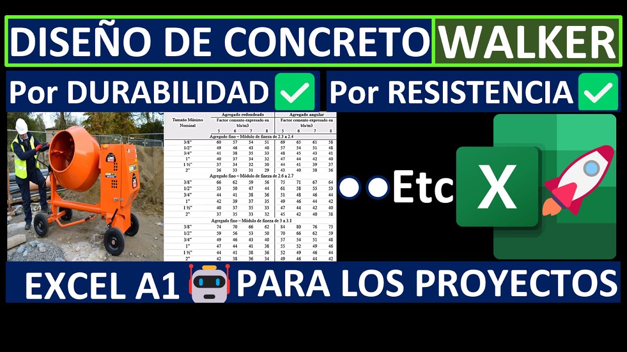 Excel Diseño de Concreto Metodo Walker - YouTube