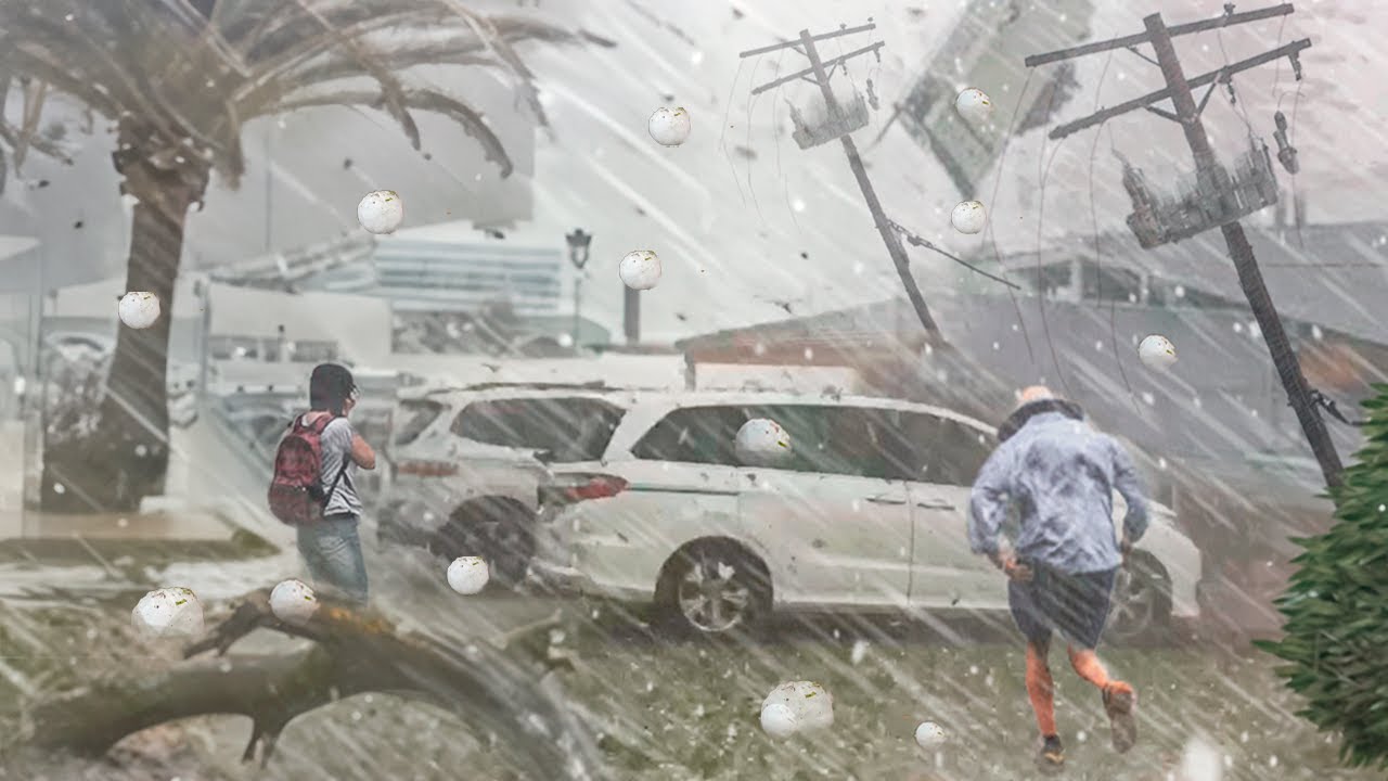 Stones fell from the sky on Spain! Crazy hailstorm and flood hit ...