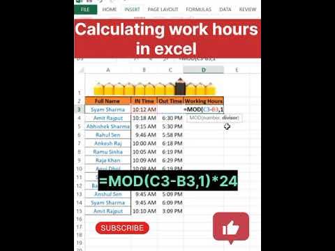 Calculating hours worked - Excel Tips and Tricks #excel#shorts #exceltricks #exceltips # ...