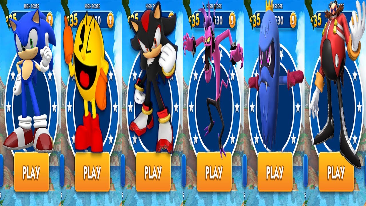 Sonic Dash - Sonic, Pac-Man and Shadow vs 3 Bosses - Zazz, Dr. Eggman ...