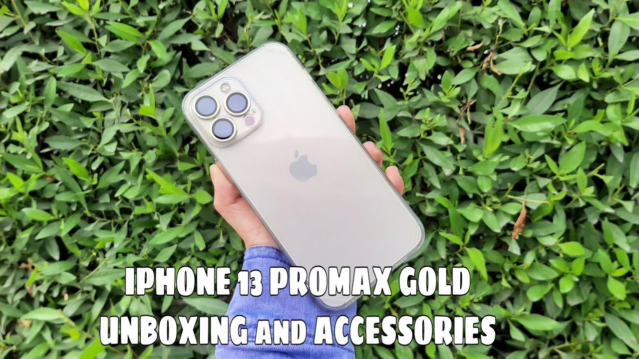 iPhone 13 Pro Max Unboxing Gold 💛256gb 📦 + Accessories Haul (Lens, Esr ...