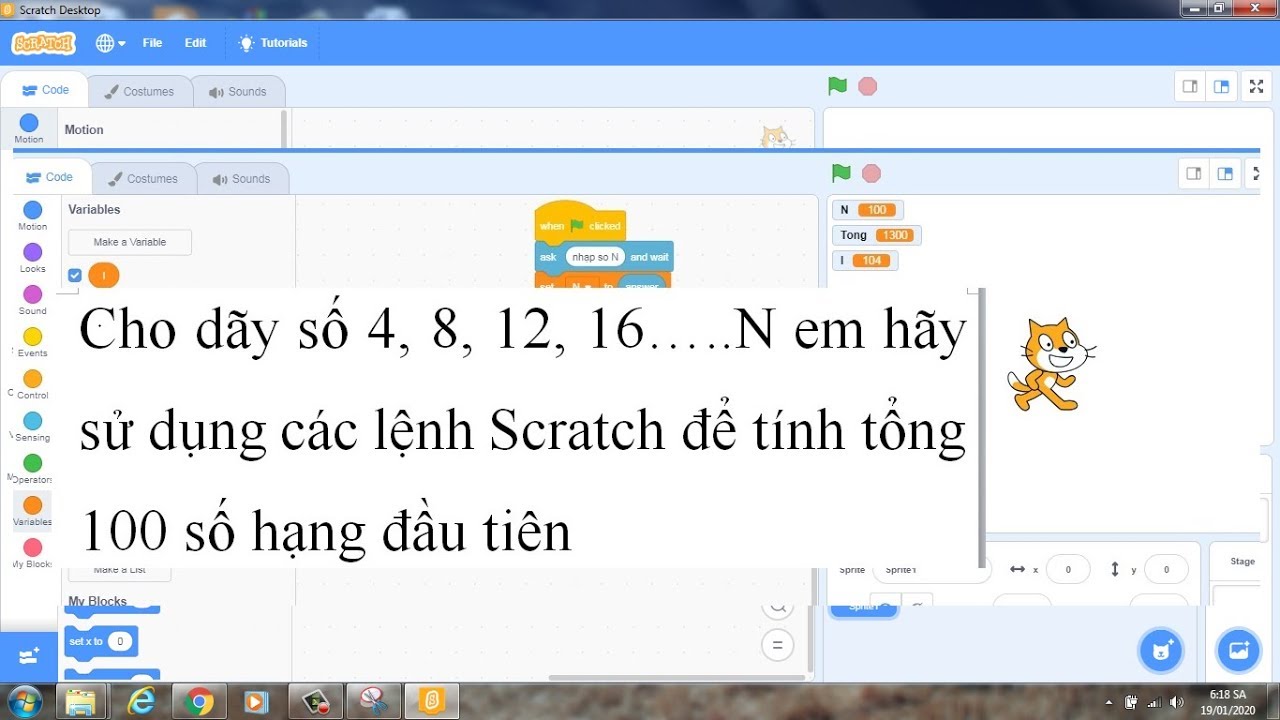 Hướng Dẫn Cách Lập Trình Scratch Tính Tổng Dãy Số|VĐD - YouTube
