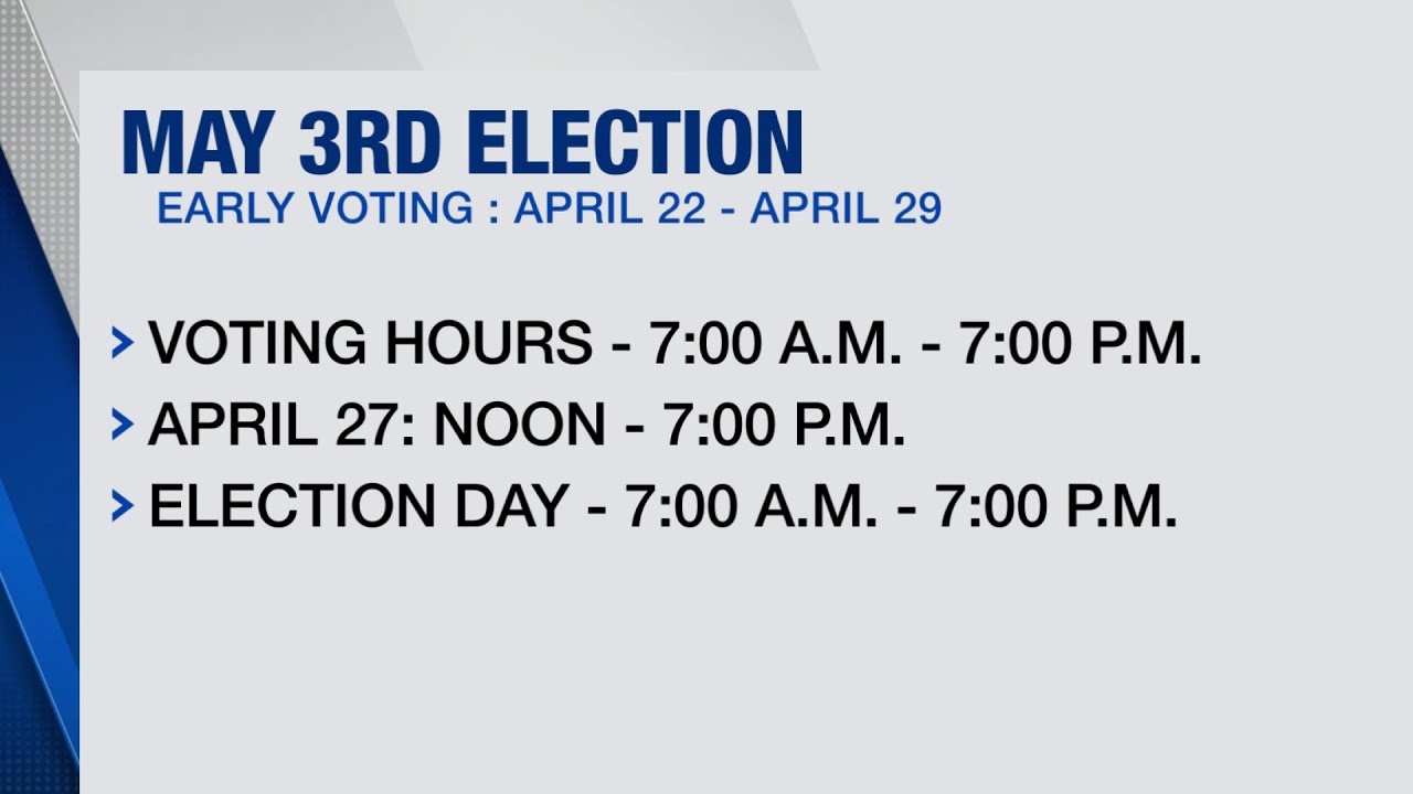 Early Voting For May 3 Election Day Starts Tomorrow! - YouTube