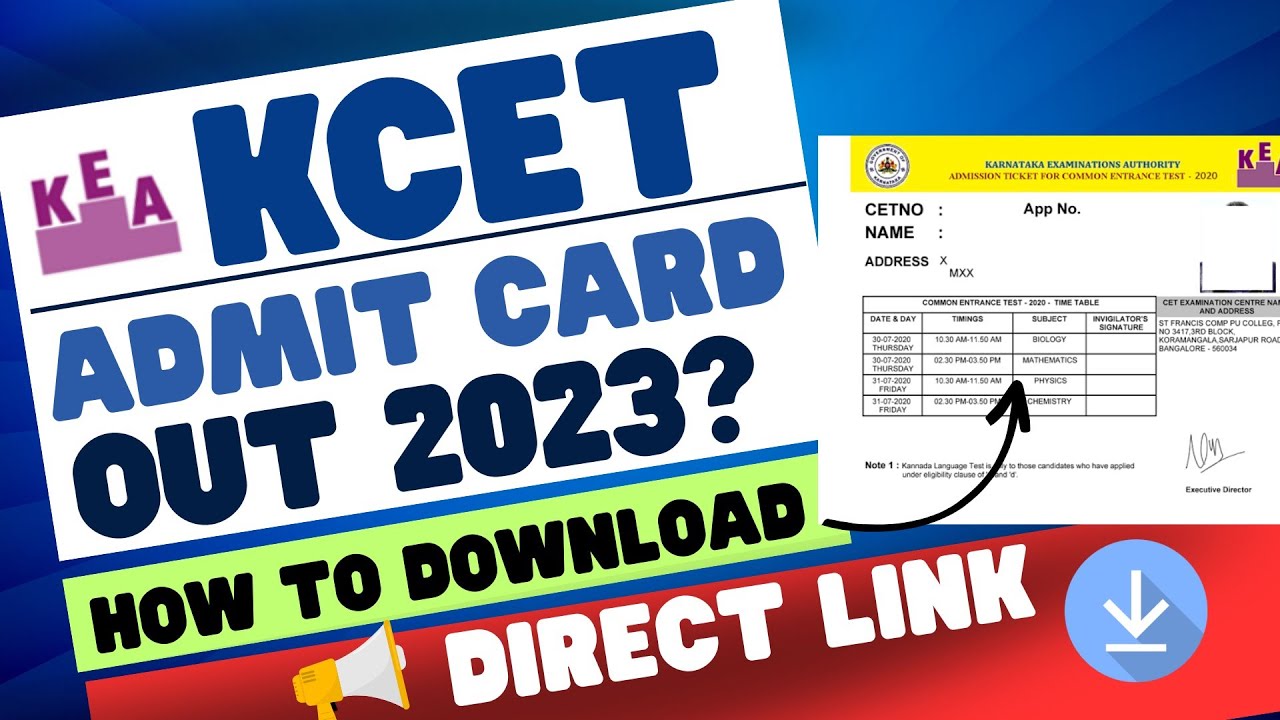 kcet admit card 2023 | kcet admit card update 2023 | kea kcet 2023 ...