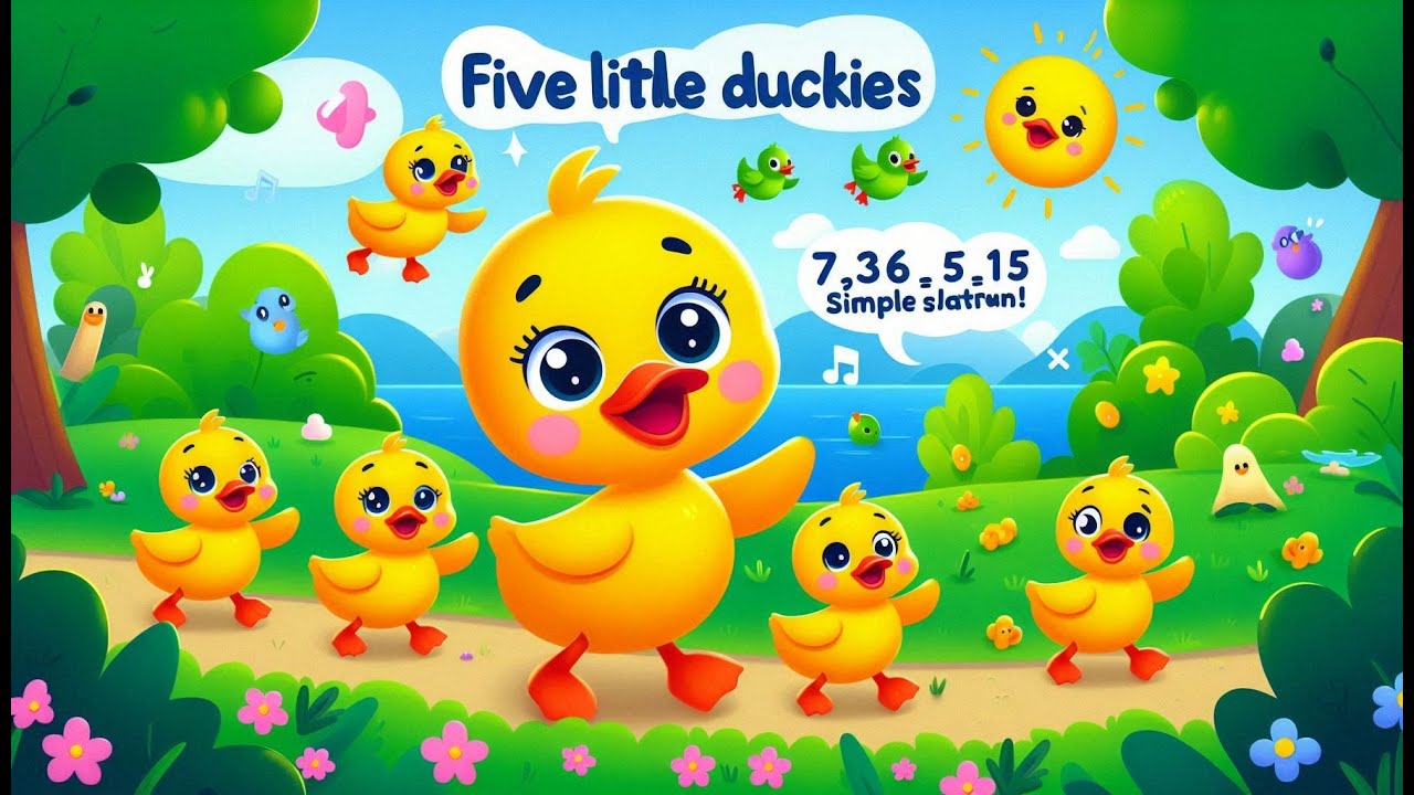 Five Little Ducks | Fun Counting Song for Kids | Sing-Along with Cute ...