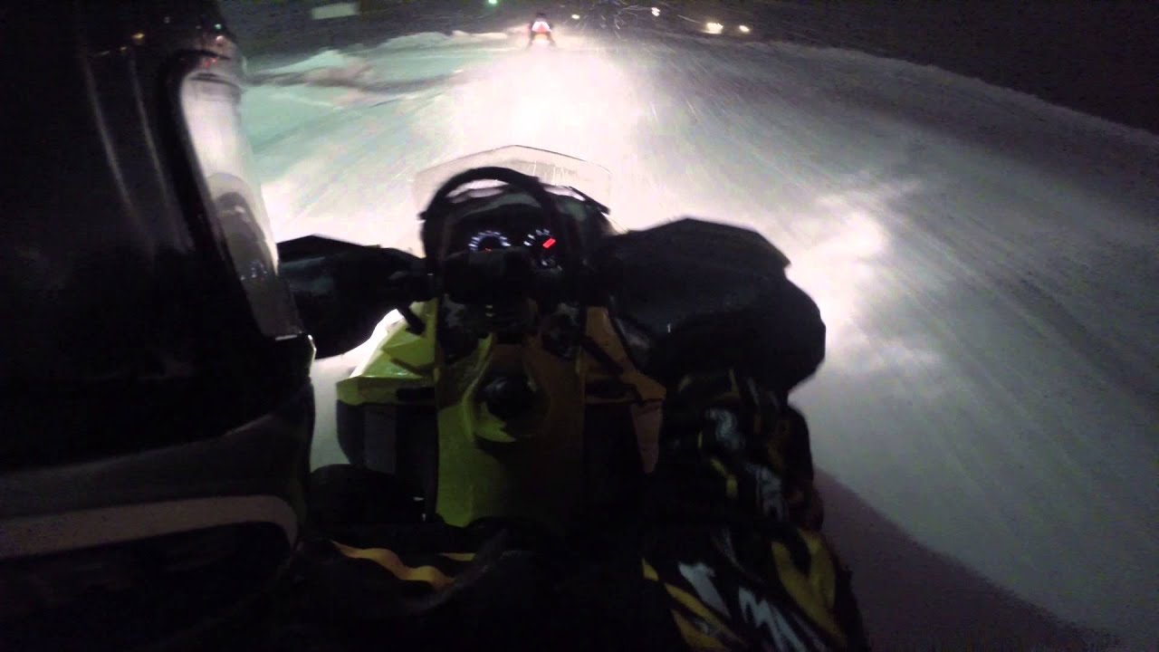 Snowmobiling at Night - YouTube