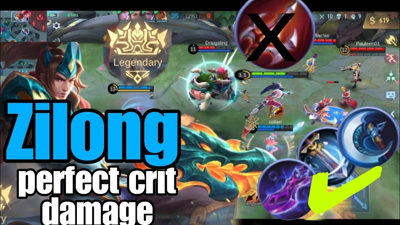best build Zilong super crit damage enemy delete! - YouTube