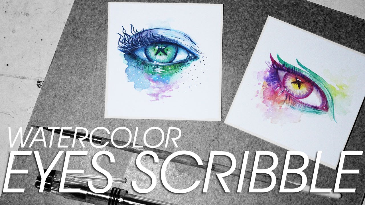 [SHORT SCRIBBLES #1] EYES Watercolor Scribble - YouTube