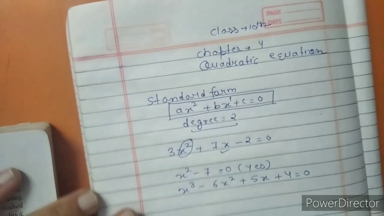 Check whether the following are Quadratic equation | class 10 ...