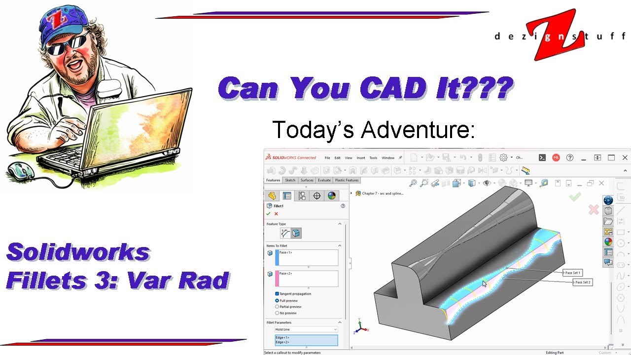Solidworks fillets 3: Variable Radius Fillets - YouTube
