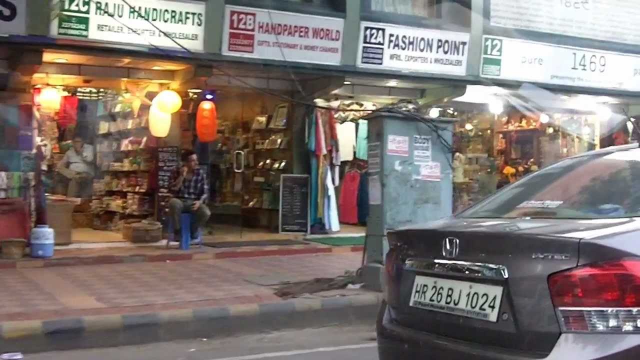 Shops along the Janpath road, New Delhi - YouTube