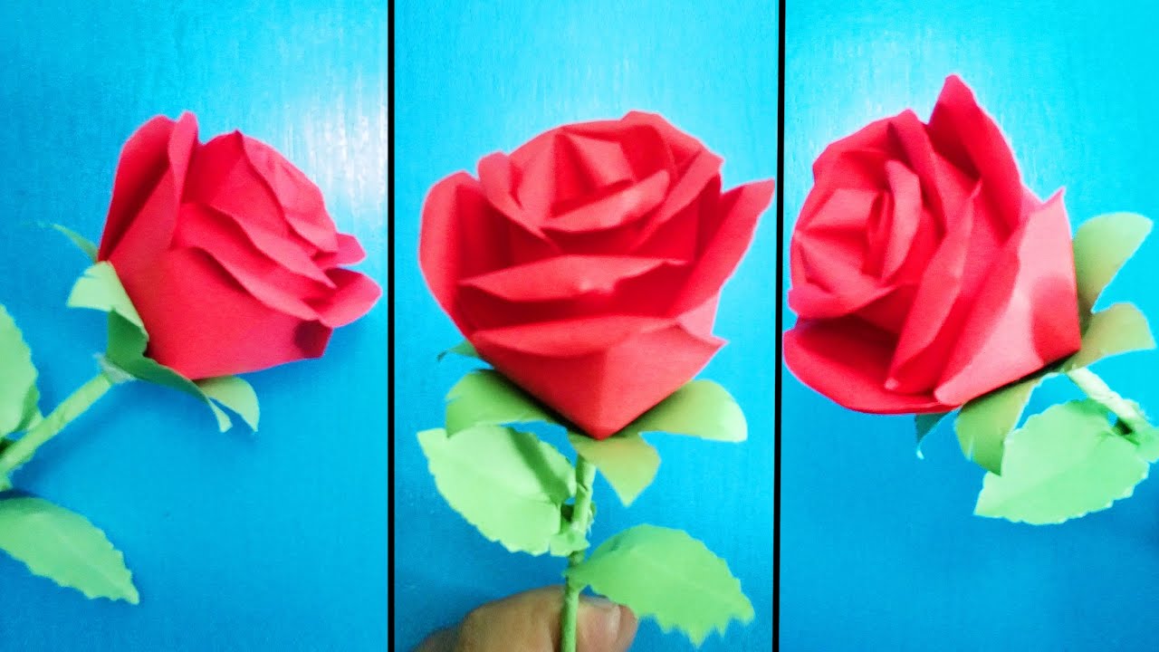 Cara membuat bunga dari kertas origami | Cara Buat Bunga Kertas Mudah ...