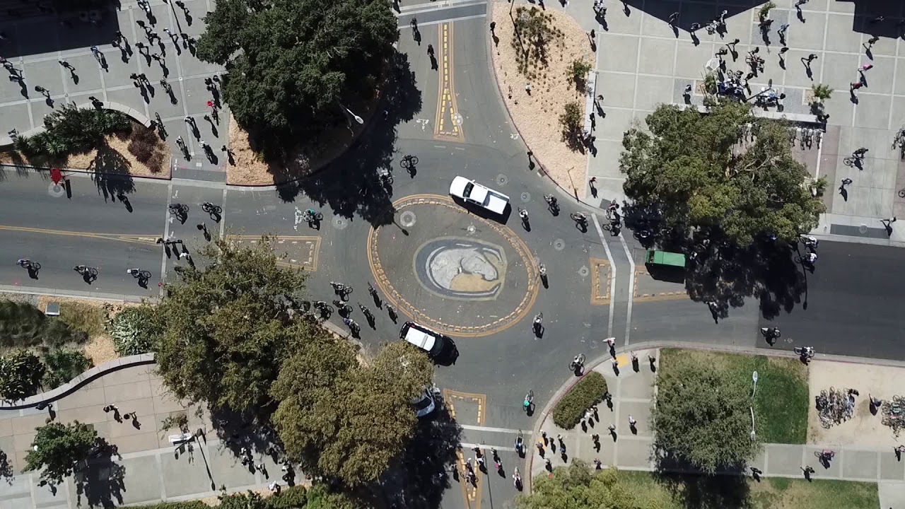 Bike Roundabout Drone Footage 1x Timelapse UC Davis Silo 2018-26-09 ...