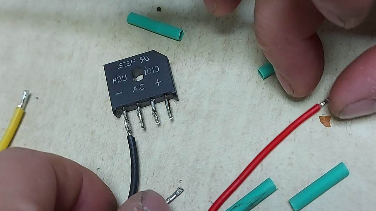 Electronics, Bridge rectifier diode DIY wire connection. #electrical # ...