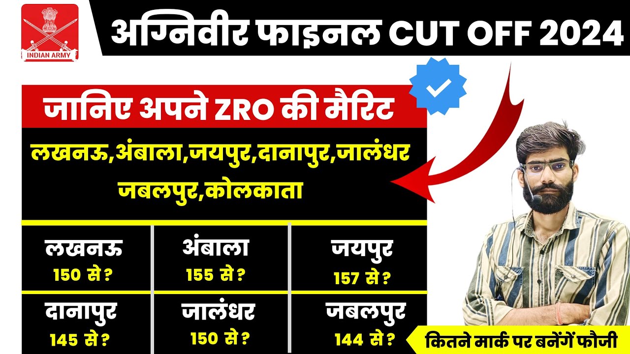 army agniveer final cut off 2024 ! army agniveer result 2024 gd final ...