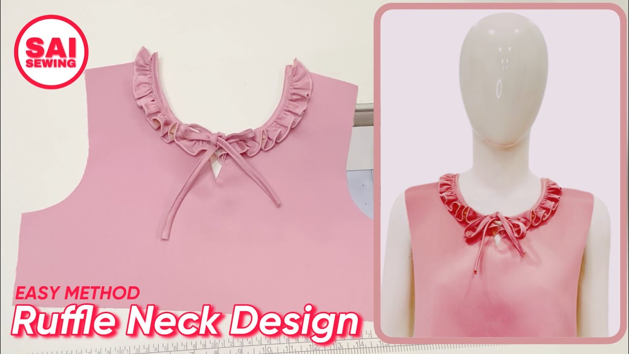How to Make Beautiful Ruffles Neck Design Easily | Sewing Techniques ...
