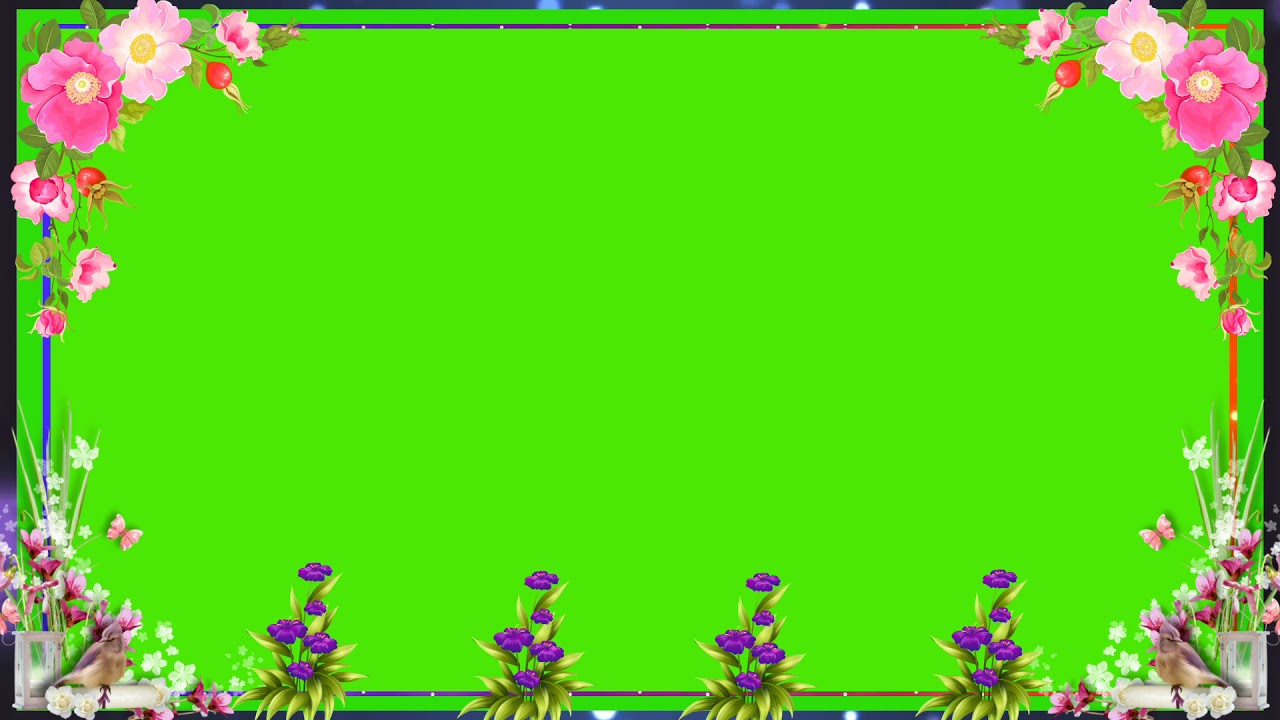 GREEN SCREEN FLOWER BORDER FRAME - YouTube