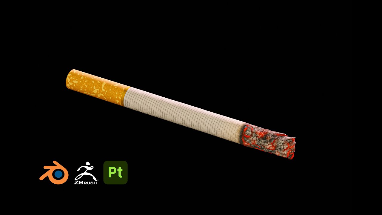 Cigarette 3D Modeling, Sculpting and Texturing - timelapse - YouTube
