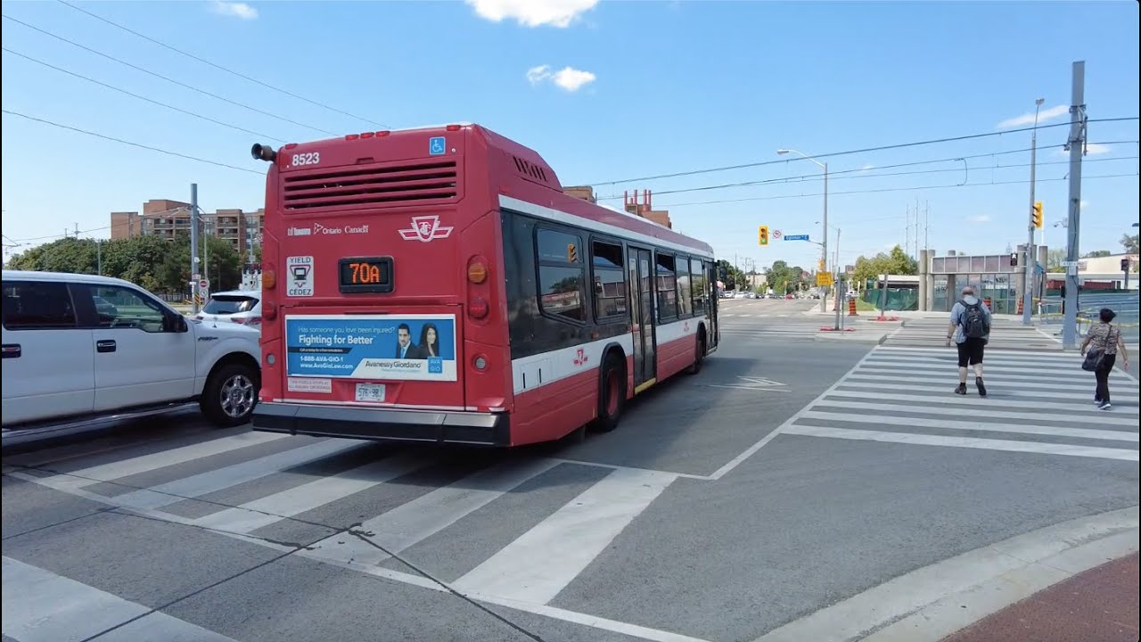 TTC 70A O’Connor Nova Bus Ride #8523 from Coxwell Stn to Eglinton East ...
