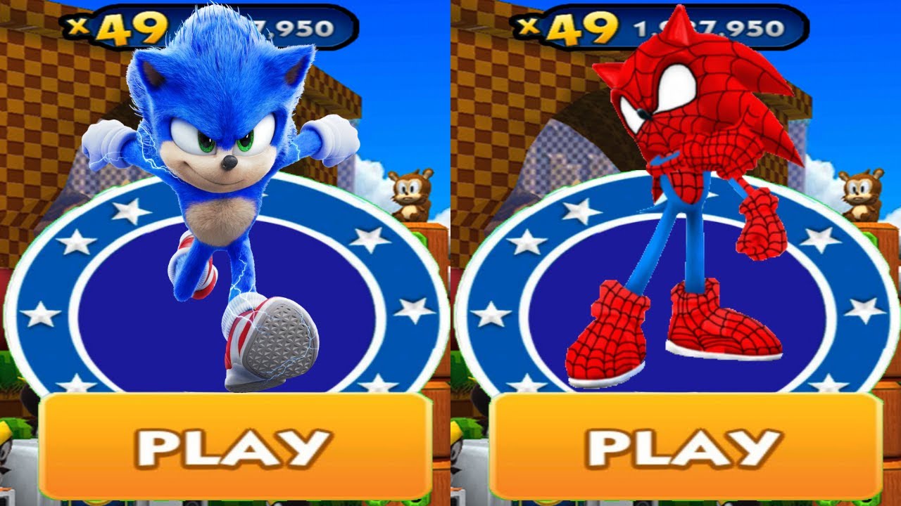 Sonic Dash vs Spiderhog Sonic Run - Movie Sonic vs All Bosses Eggman ...