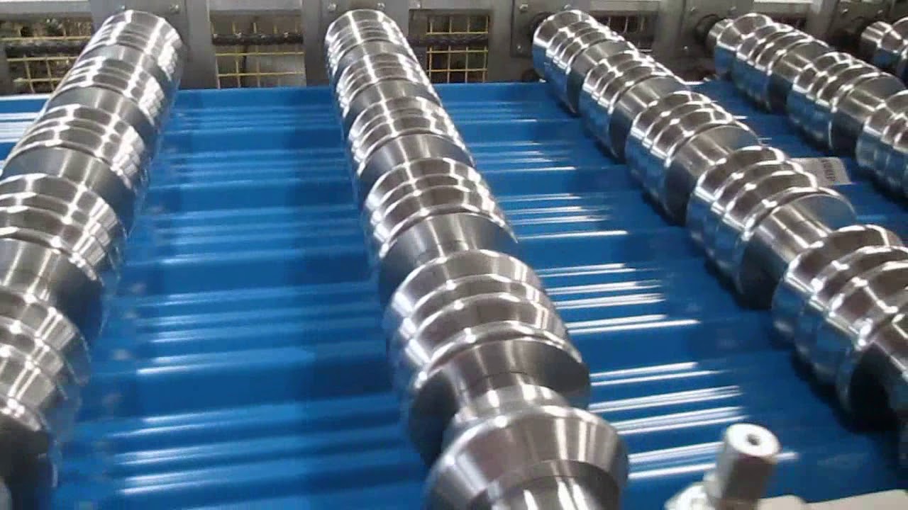 Step tile roll forming machine - YouTube