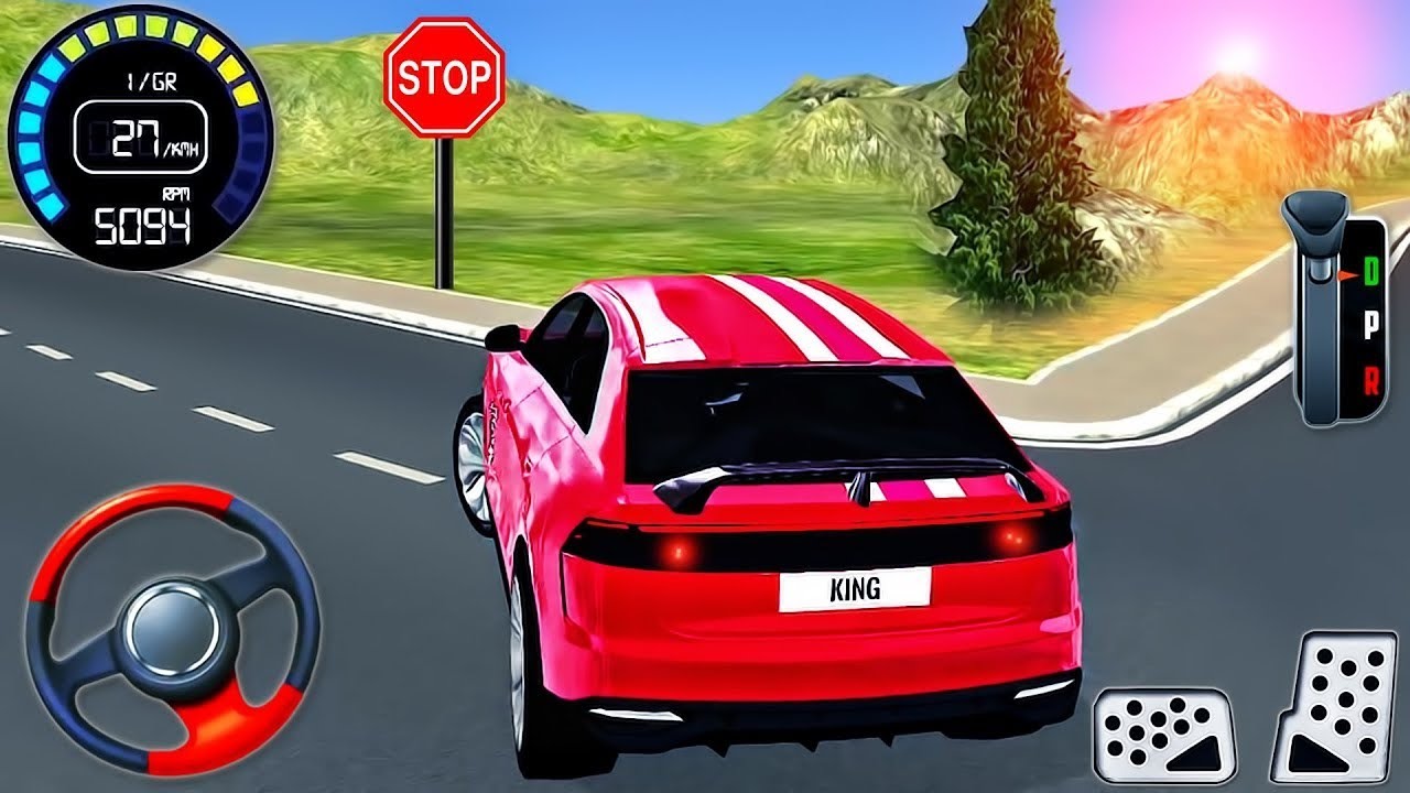 Car Driving School 3D Simulator - Speed City Red Car Audi Android ...