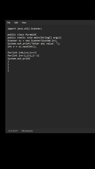 Pyramid Structure In Java Javaprogramming Codingtutorial Programming Javatutorial Fy Fyp