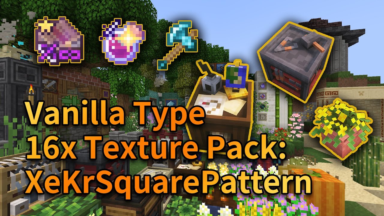 Vanilla Type 16x Texture Pack: XeKrSquarePattern - YouTube