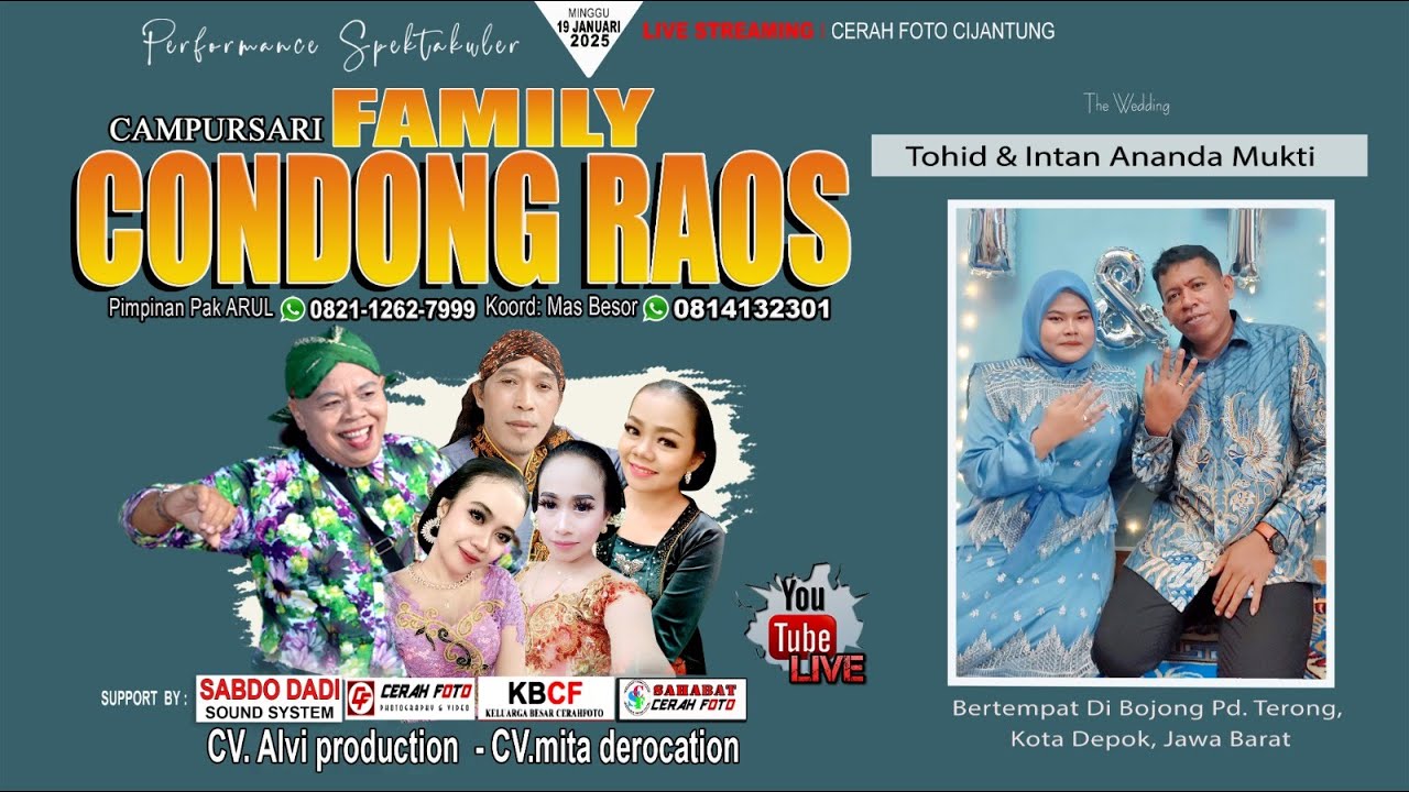 🔴 Live Akad Pernikahan Intan Ananda Mukti & Tohid | Campursari Family ...