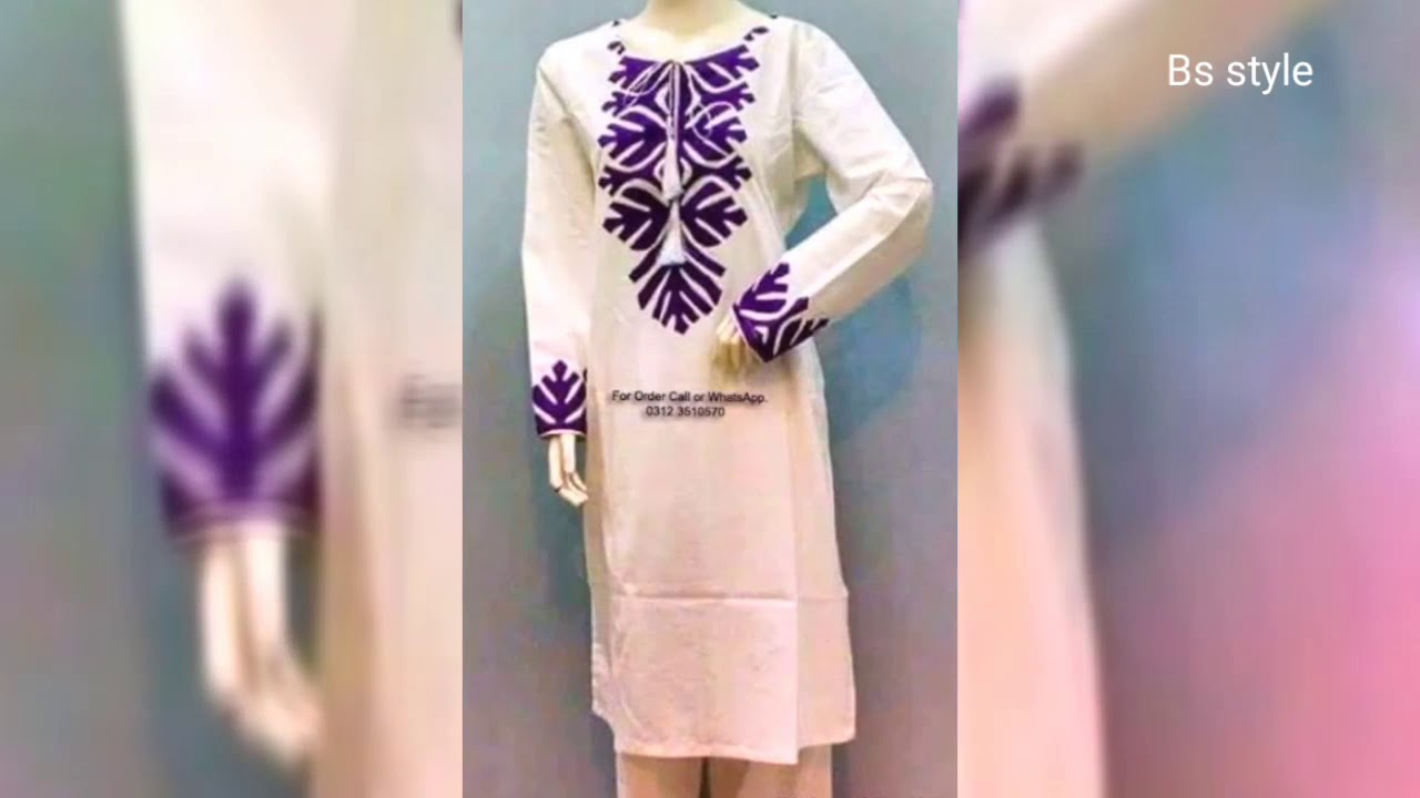 Beautiful aplic work dress designs for girls women - YouTube