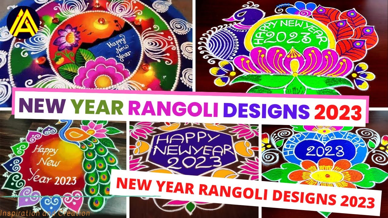 50+ New Year Rangoli Designs 2024 |New Year Kolam Designs 2024|New Year ...