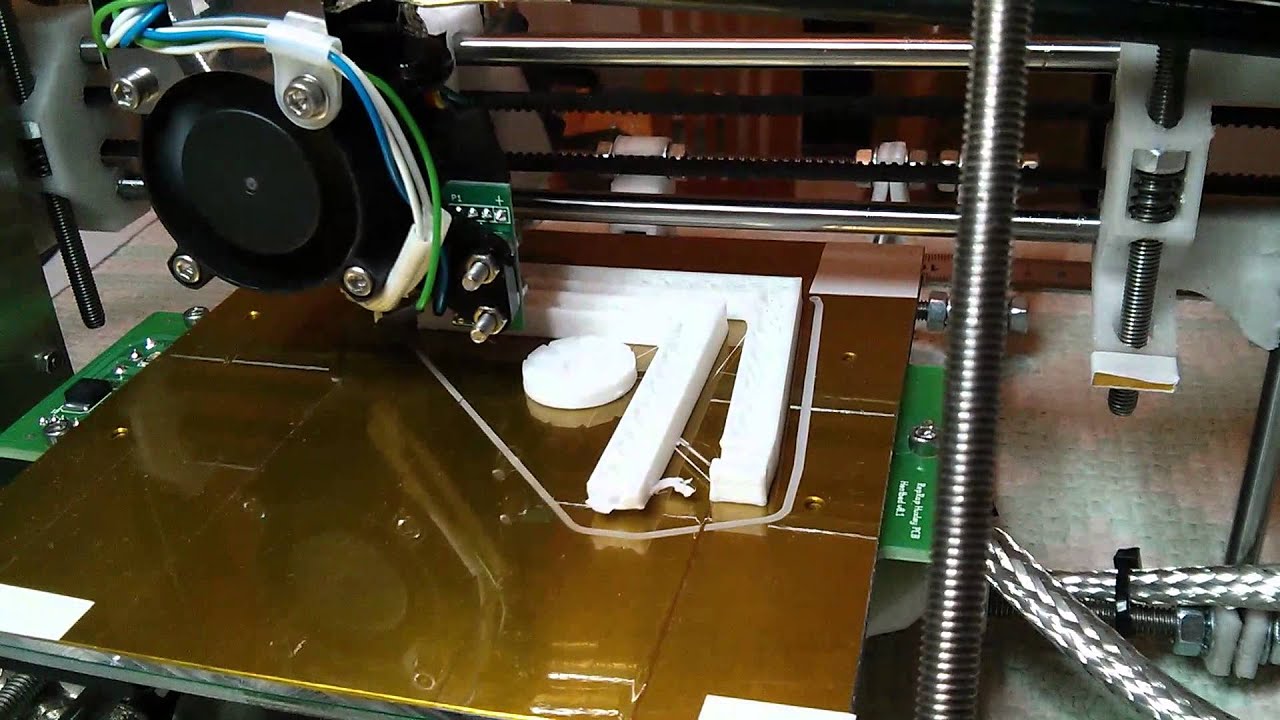 RepRap Huxley Duo First Print - YouTube