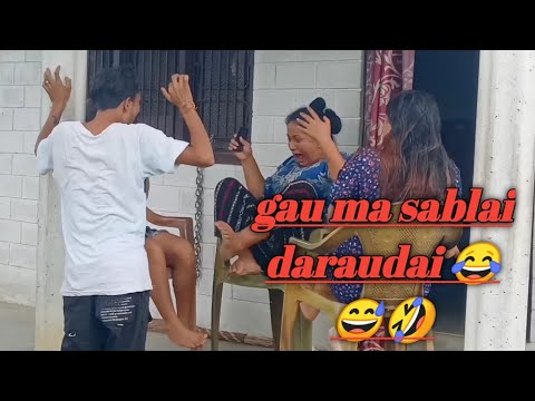 gau ma sablai daraudai 😂#fuchyaarider - YouTube