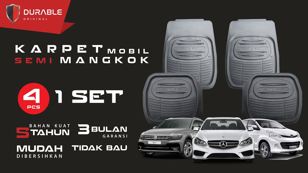 Karpet Mobil PVC 4pcs Universal semi Mangkok Durable - YouTube
